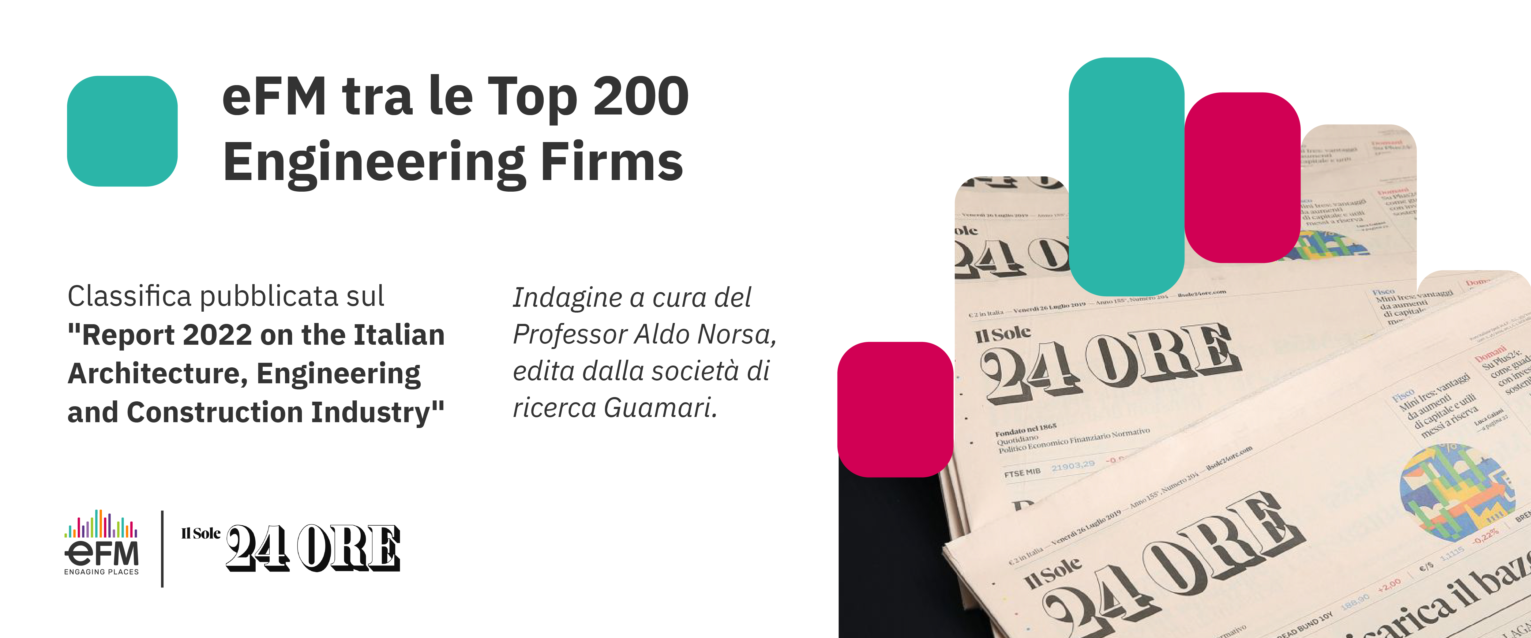 eFM su Il Sole 24 Ore: è tra i Top Player in Italia nel settore dell'ingegneria.